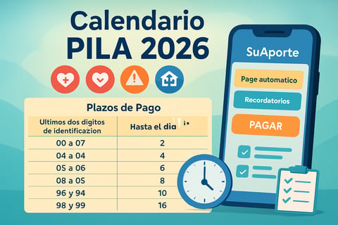 Calendario PILA 2026: fechas de pago para independientes y empresas